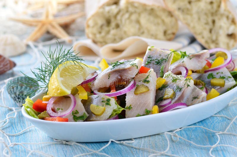 Fish salad stock image. Image of dish, cuisine, dill - 25885625