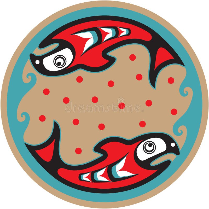 Fish - Salmon - Native American Style Stock Vector - Illustration of ...