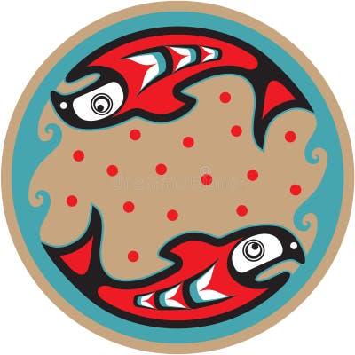 Fish - Salmon - Native American Style Stock Vector - Illustration of ...