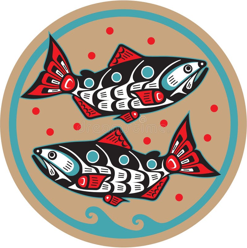 Fish - Salmon - Native American Style Stock Vector - Illustration of ...