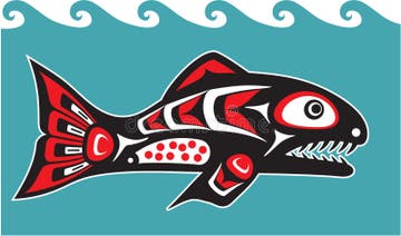 Fish - Salmon - Native American Style Stock Vector - Illustration of ...