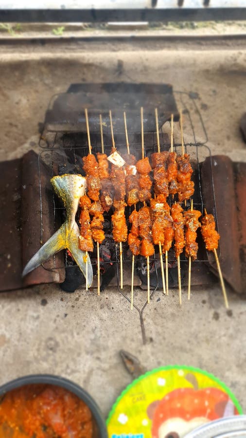 Fish Satay Balinese Satay Yummy Stock Image - Image of balinese, fish ...