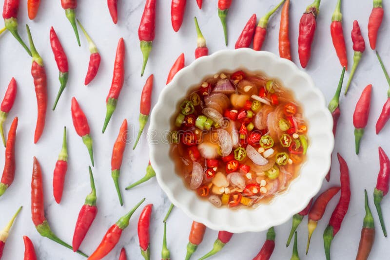 Fish Sauce with Chilly (Nam Pla Prik or Prik Nam Pla). Stock Photo ...