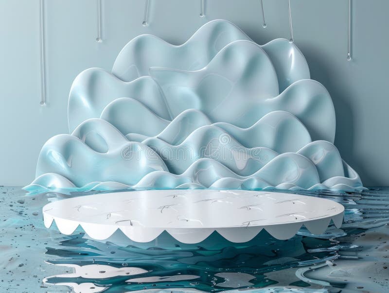 Fish Scale Abstract Minimalistic Flat Podium. Stock Illustration ...