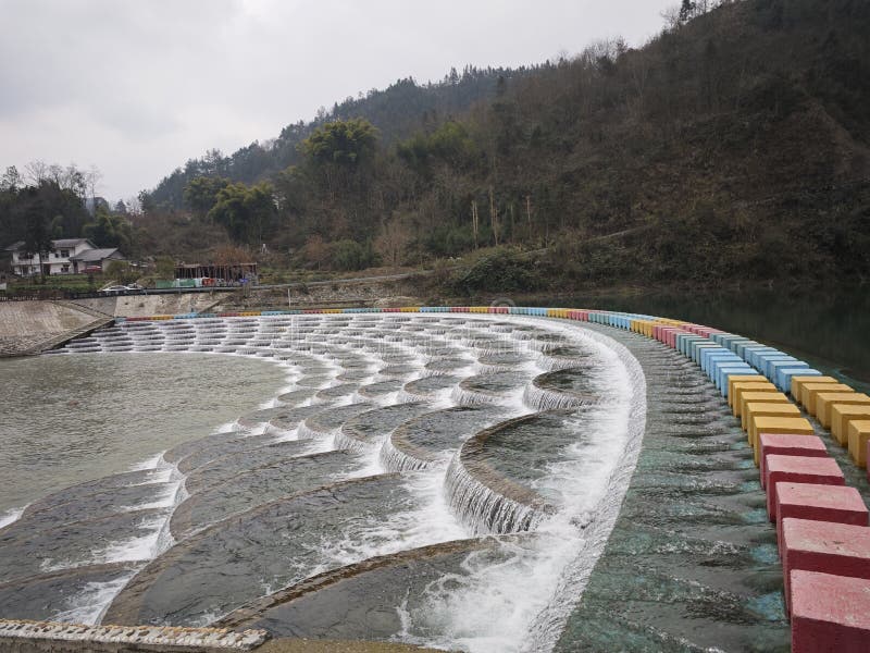 Fish scale dam stock photo. Image of stream, popular - 308320228