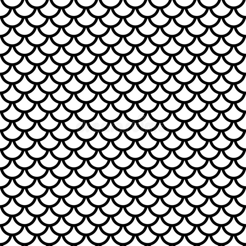 Fish Scale Grid Seamless Vector Pattern. Stock Vector - Illustration of ...