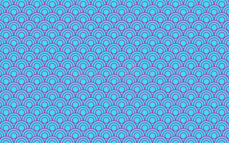 Fish Scale Seamless Pattern on Blue Background. Illustration Design ...