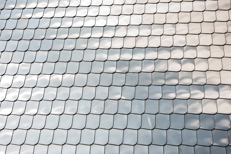 Fish Scale Texture Silver Metal Shape Wall Cover Chrome Reflection ...