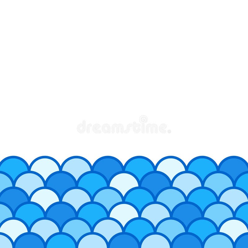 Fish Scales Border, Abstract Waves Frame, Vector Design Template Stock ...