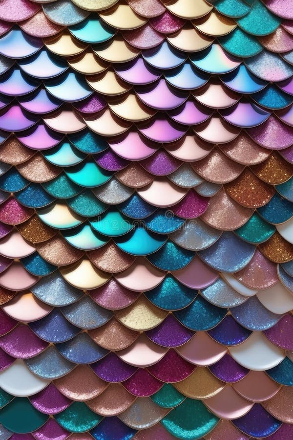 Fish Scales Colorful Pattern, Vertical Composition Stock Illustration ...