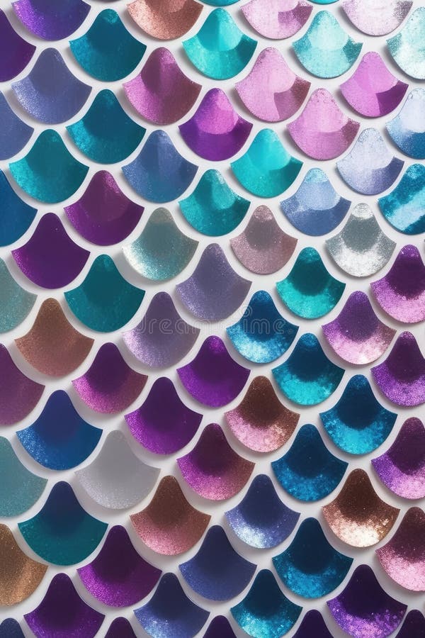 Fish Scales Colorful Pattern, Vertical Composition Stock Illustration ...