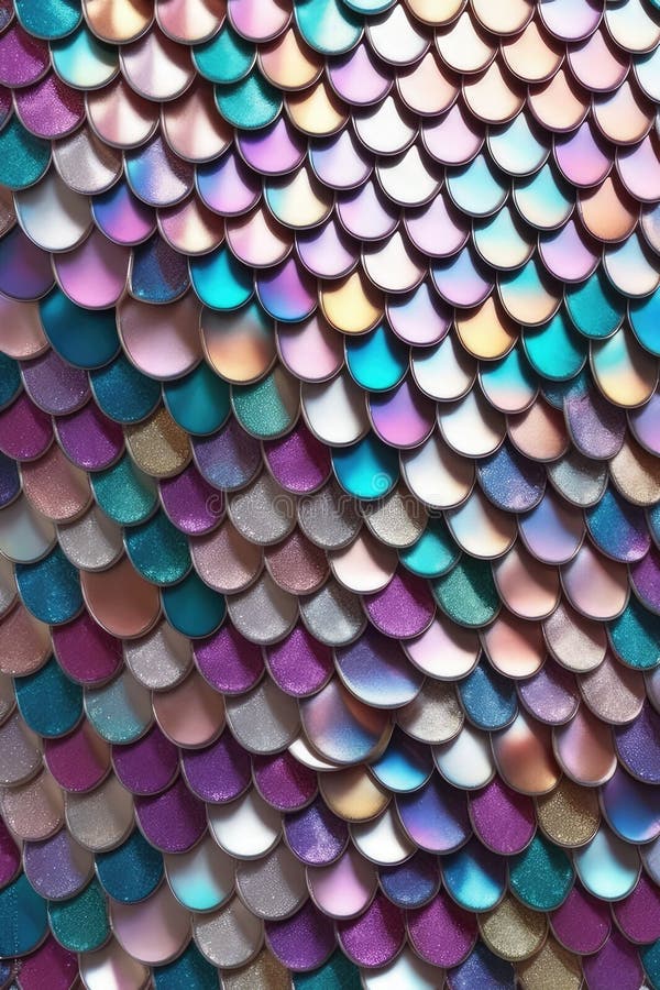 Fish Scales Colorful Pattern, Vertical Composition Stock Illustration ...