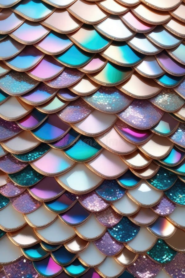 Fish Scales Colorful Pattern, Vertical Composition Stock Illustration ...