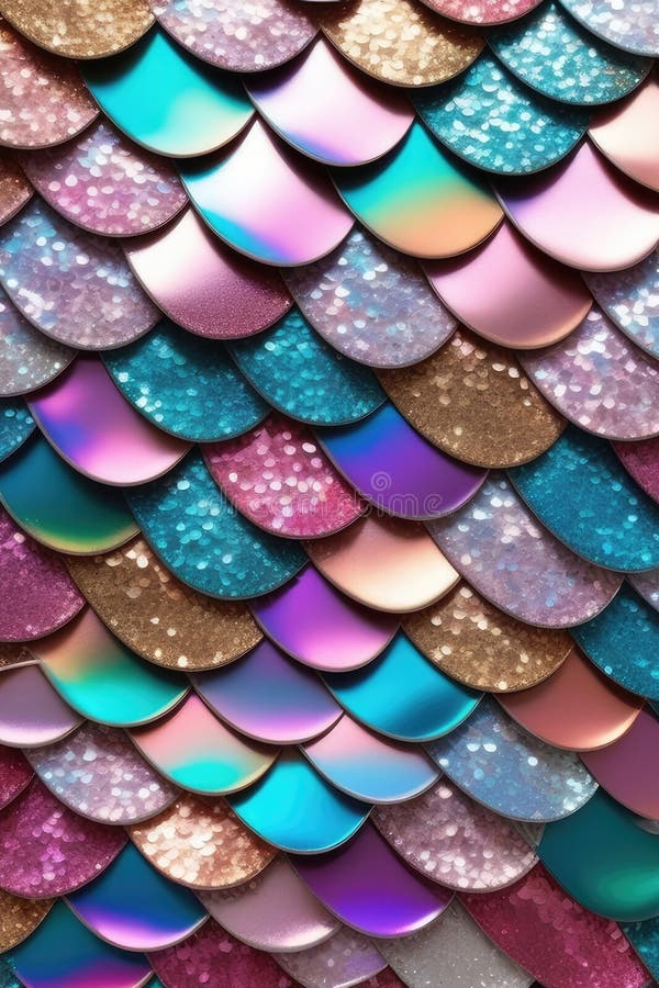 Fish Scales Colorful Pattern, Vertical Composition Stock Illustration ...