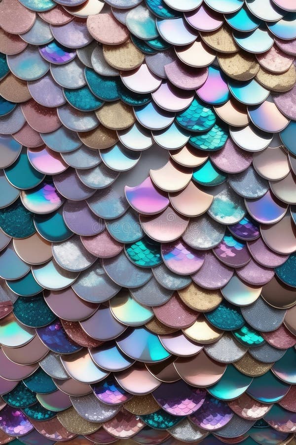 Fish Scales Colorful Pattern, Vertical Composition Stock Illustration ...