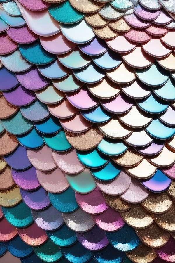 Fish Scales Colorful Pattern, Vertical Composition Stock Illustration ...