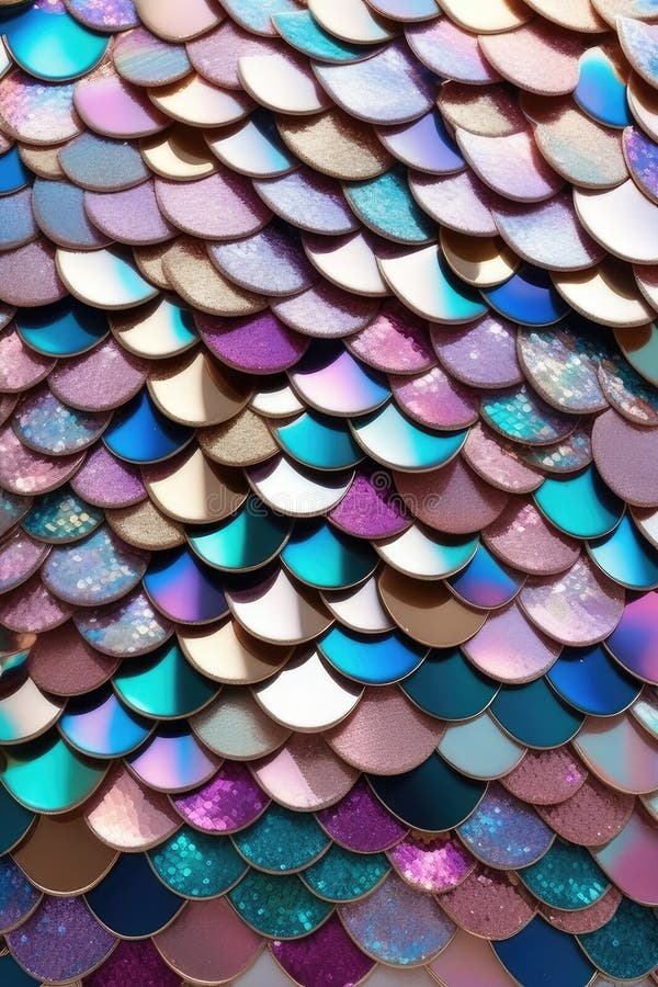 Fish Scales Colorful Pattern, Vertical Composition Stock Illustration ...