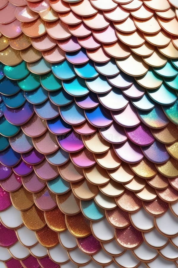 Fish Scales Colorful Pattern, Vertical Composition Stock Illustration ...