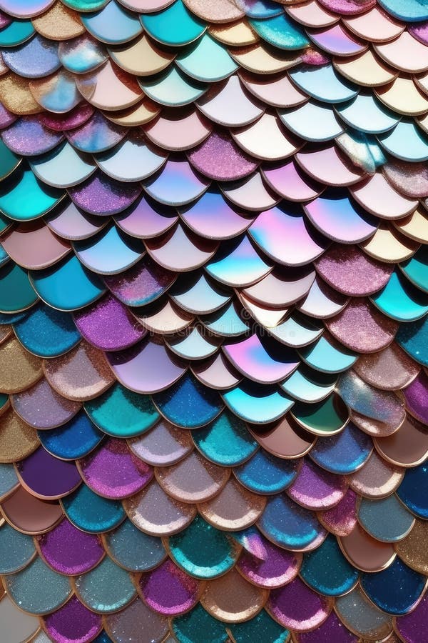 Fish Scales Colorful Pattern, Vertical Composition Stock Illustration ...