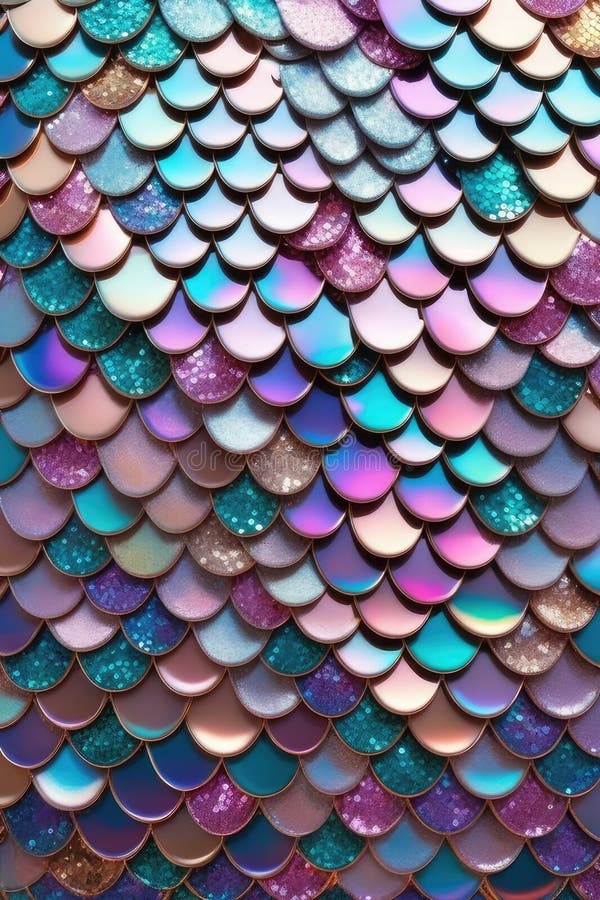 Fish Scales Colorful Pattern, Vertical Composition Stock Illustration ...