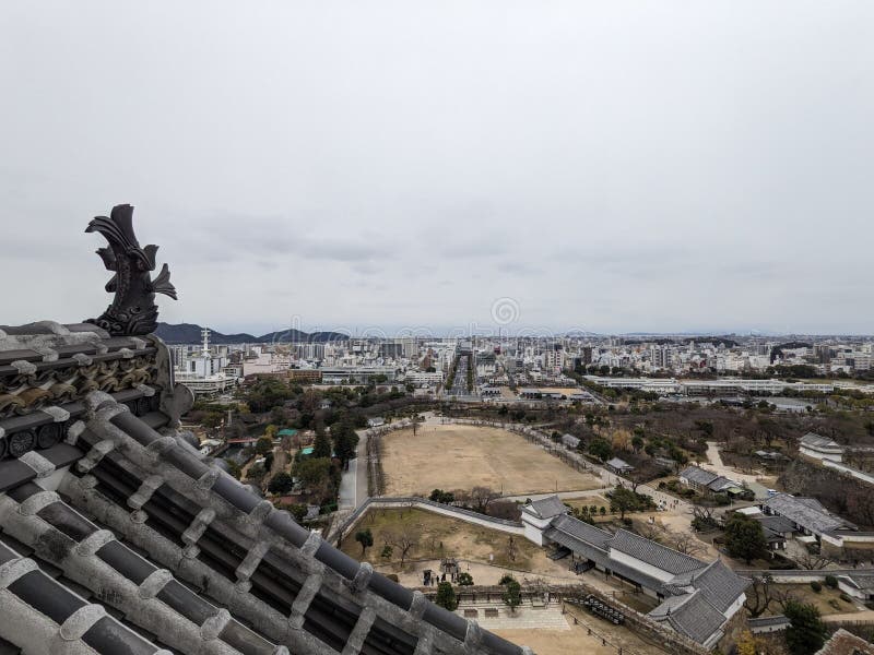 A Fish Sculpture, or the Shachi, on the Rooftop of the Main Keep in ...