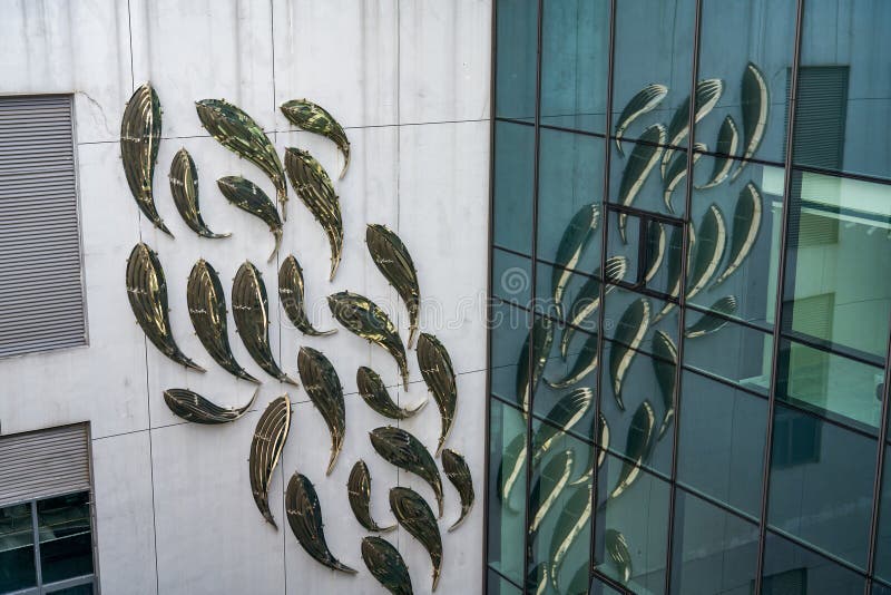 Fish Sculptures on City Building Walls Editorial Photography - Image of ...