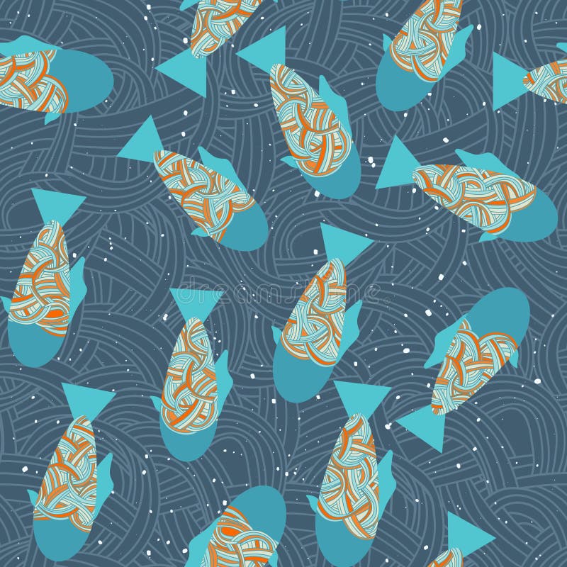 Fish in Sea, Underwater Pattern. Seamless Texture Stock Vector ...