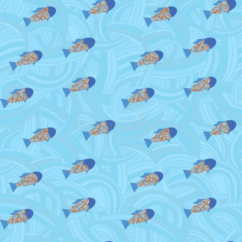 Fish in Sea, Underwater Pattern. Vector Seamless Texture Stock Vector ...