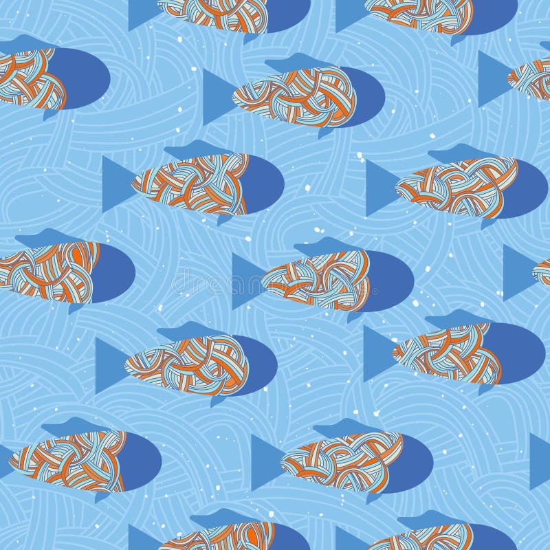 Fish in Sea, Underwater Pattern. Vector Seamless Texture Stock Vector ...
