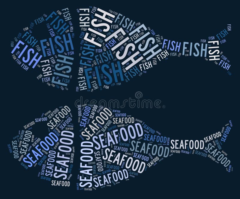 Fish and seafood concept stock illustration. Illustration of species ...