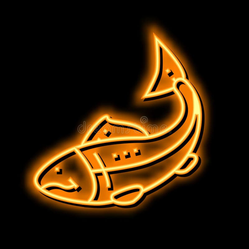 Fish Seafood Neon Glow Icon Illustration Stock Vector - Illustration of ...