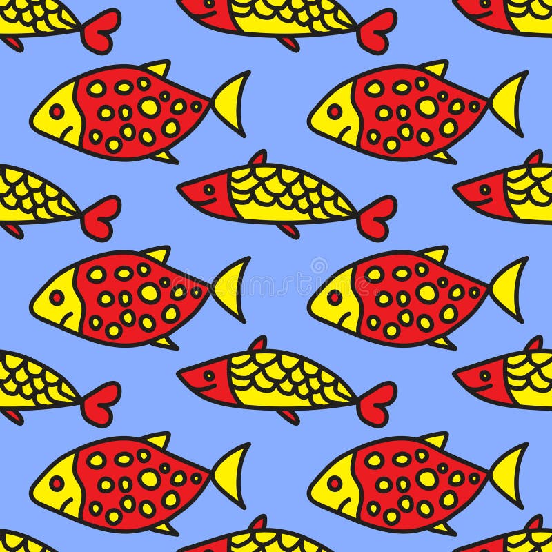 Fish Seamless Pattern, Fish Background, Fish Modern Print for Fabric ...