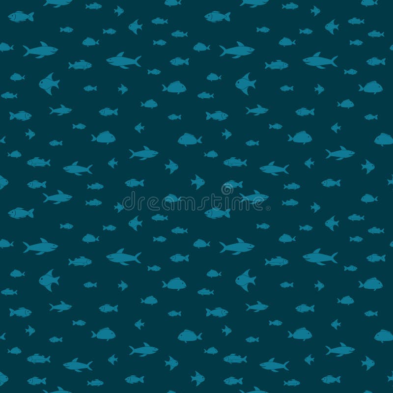 Fish Seamless Pattern Background. Vector Illustration Backdrop. Stock ...