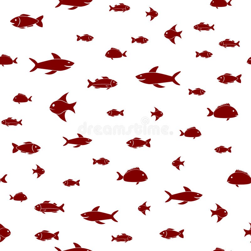 Fish Seamless Pattern Background. Vector Illustration Backdrop. Stock ...