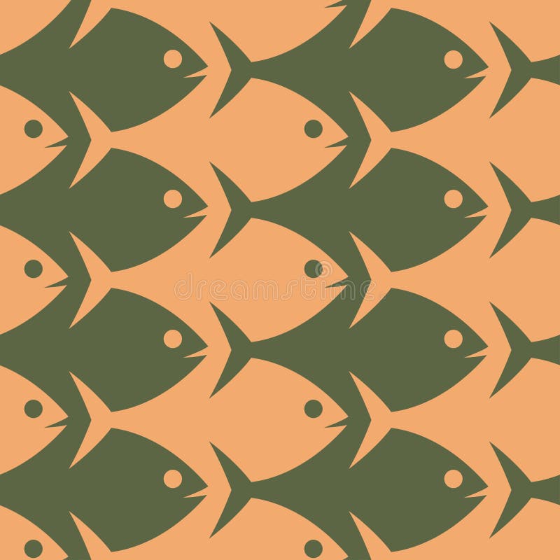 Seamless Vector Pattern with Hand Drawn Koi Fish Stock Vector ...