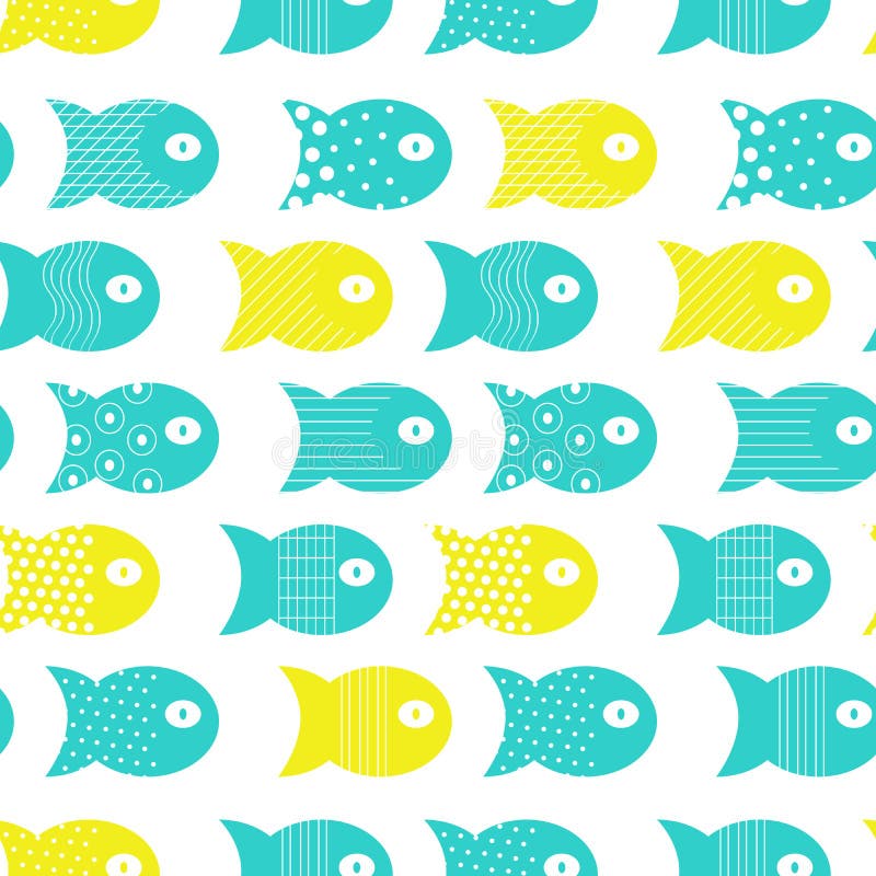 Fish Seamless Pattern for Fabric Textile Design, Pillows, Wallpapers ...