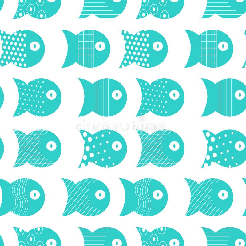 Fish Seamless Pattern for Fabric Textile Design, Pillows, Wallpapers ...