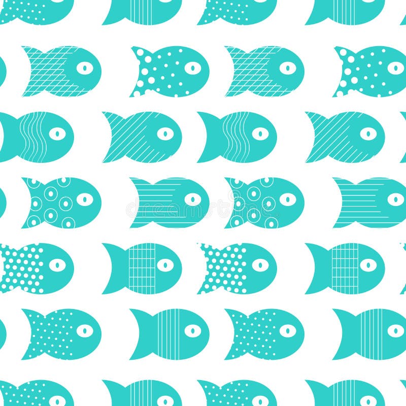 Fish Seamless Pattern for Fabric Textile Design, Pillows, Wallpapers ...