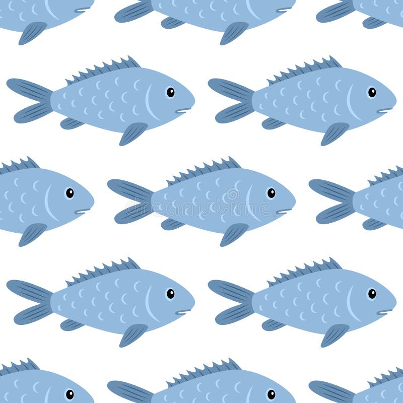 Fish Seamless Pattern. Nature and Marine Theme Stock Vector ...