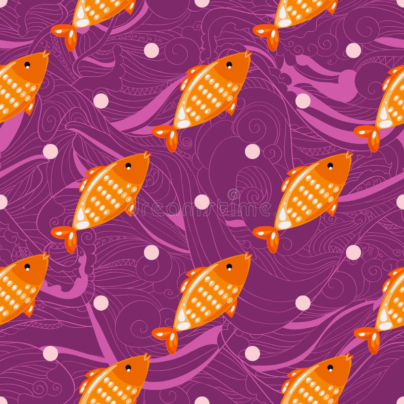 Fish Seamless Repeat Pattern Vector Stock Vector - Illustration of ...