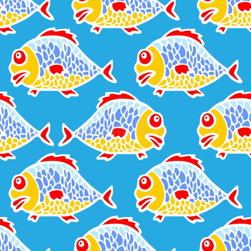 Fish seamless pattern stock vector. Illustration of graphics - 55540576