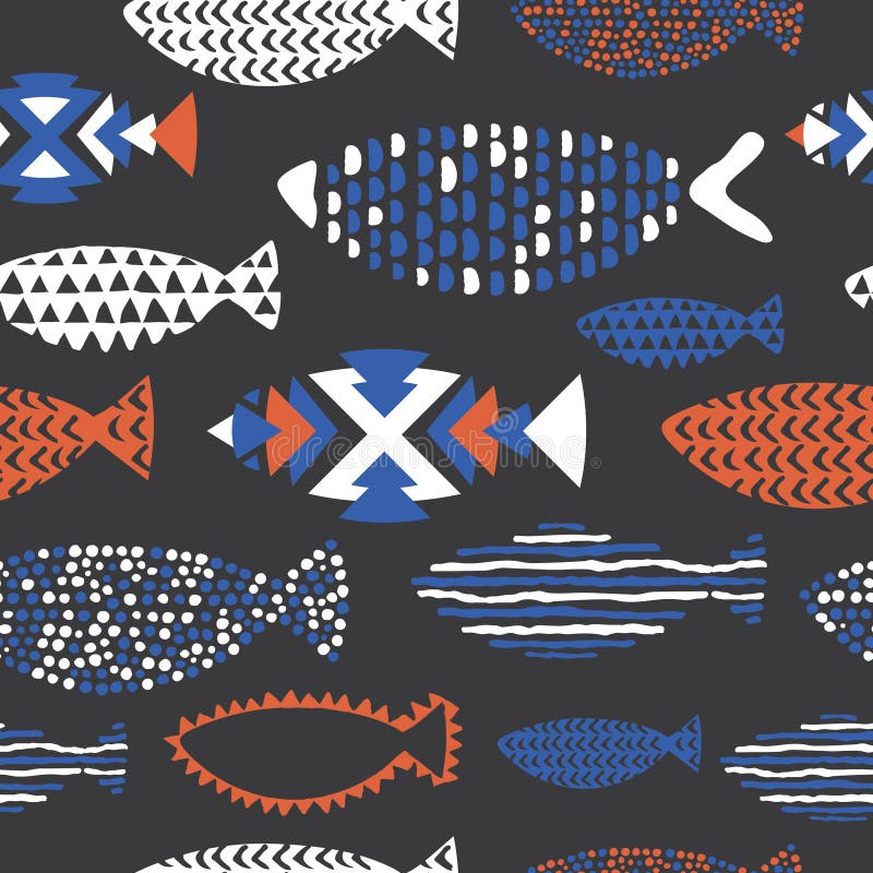 Fish seamless pattern stock vector. Illustration of decoration - 67136546