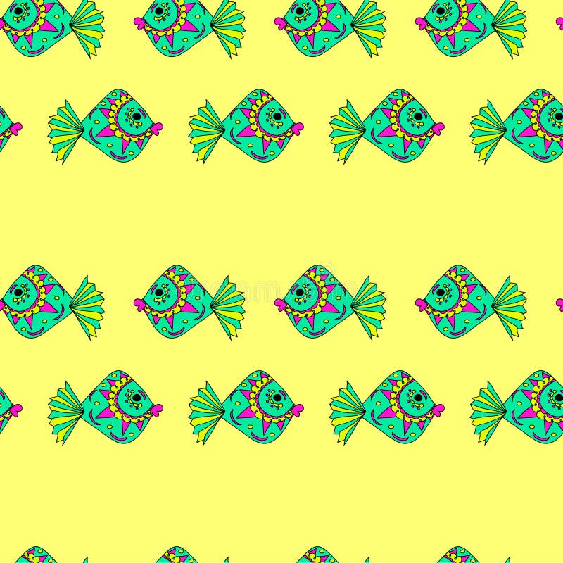 Fish seamless pattern. stock vector. Illustration of marine - 51528668