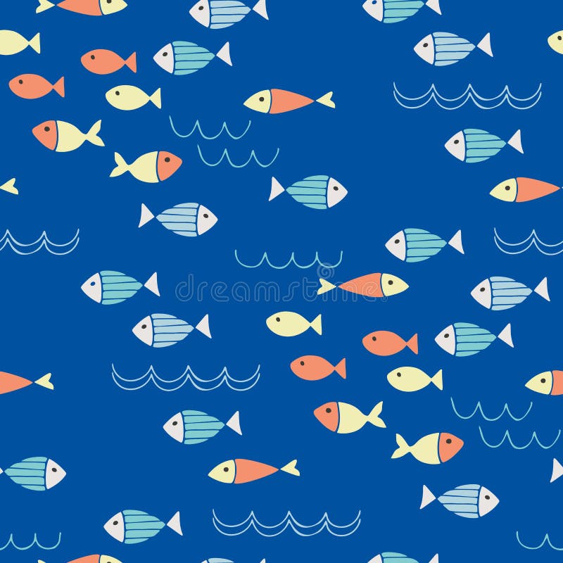 Fish seamless pattern stock vector. Illustration of fish - 69214667