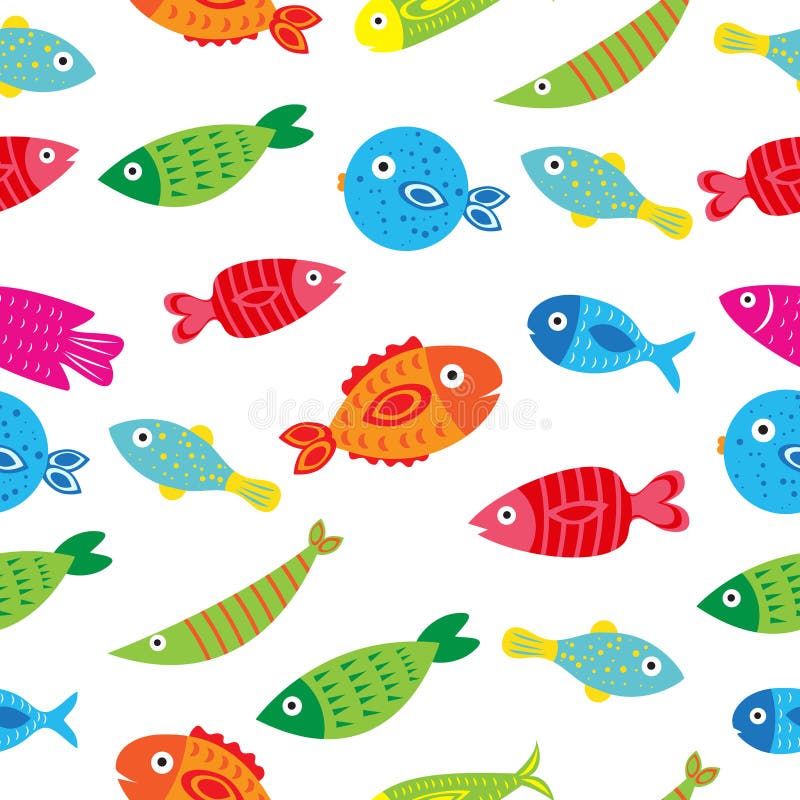 Fish Seamless Texture, Fish, Background, Wallpaper. Vector Illustration ...