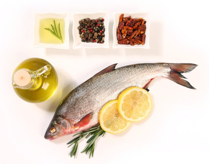 Fish and seasoning stock photo. Image of table, healthy - 68759964