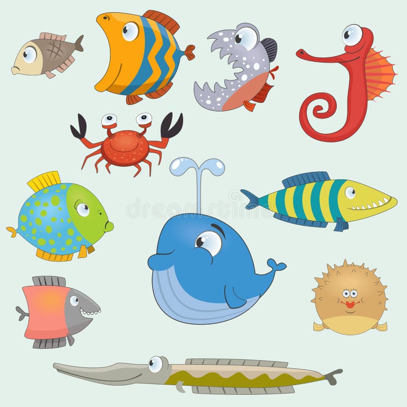 Cartoon Fish Set Stock Illustrations – 89,908 Cartoon Fish Set Stock ...