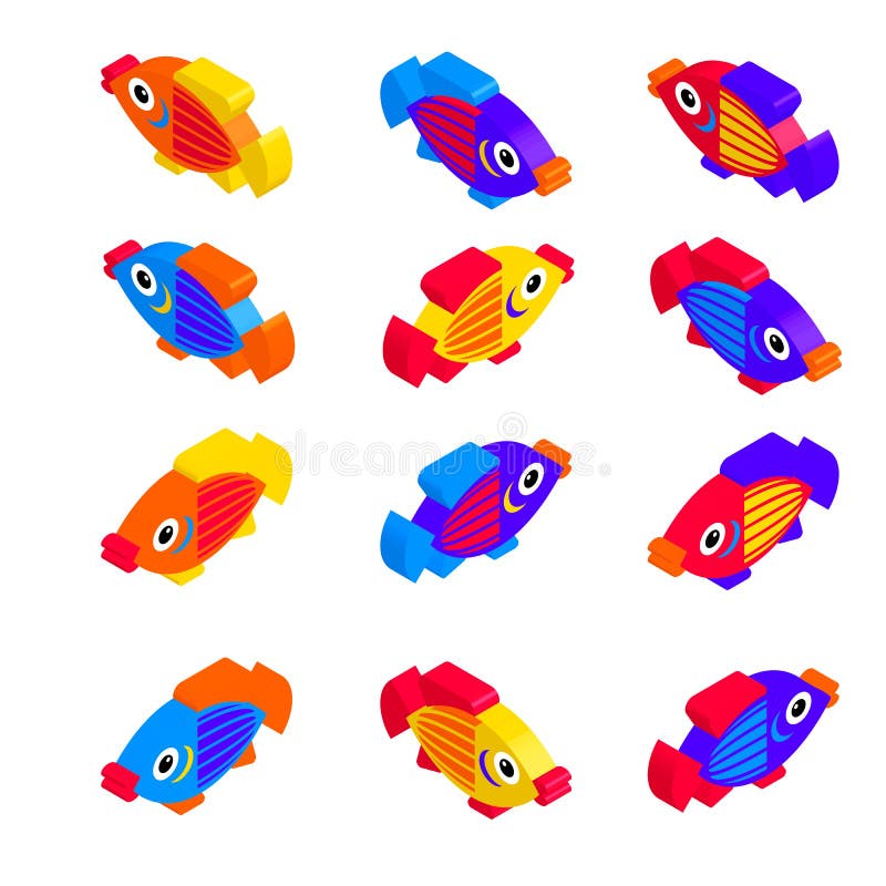 Isometric Fish Stock Illustrations – 16,463 Isometric Fish Stock ...