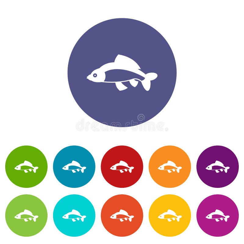 Different Fish Icons Circle Stock Vector - Illustration of ocean ...