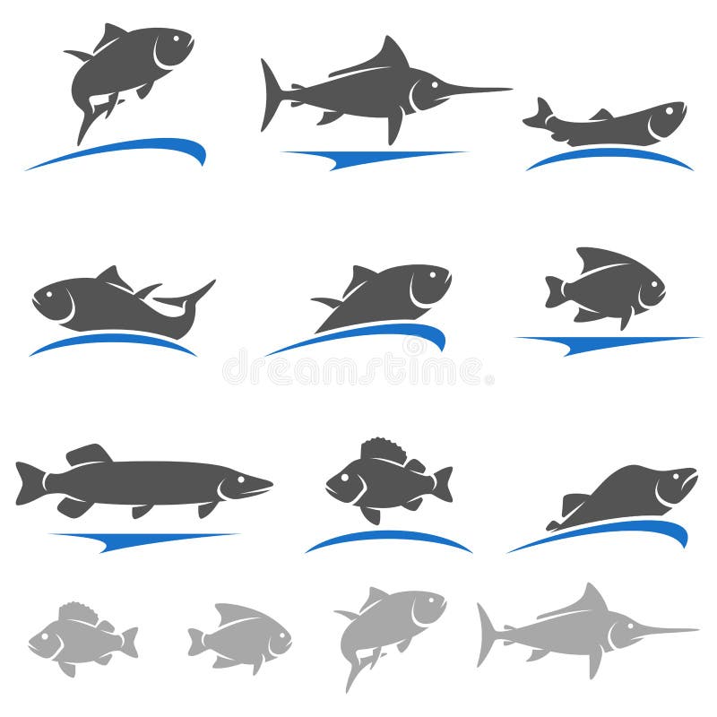 Fish vector set stock vector. Illustration of hermit, intelligence ...